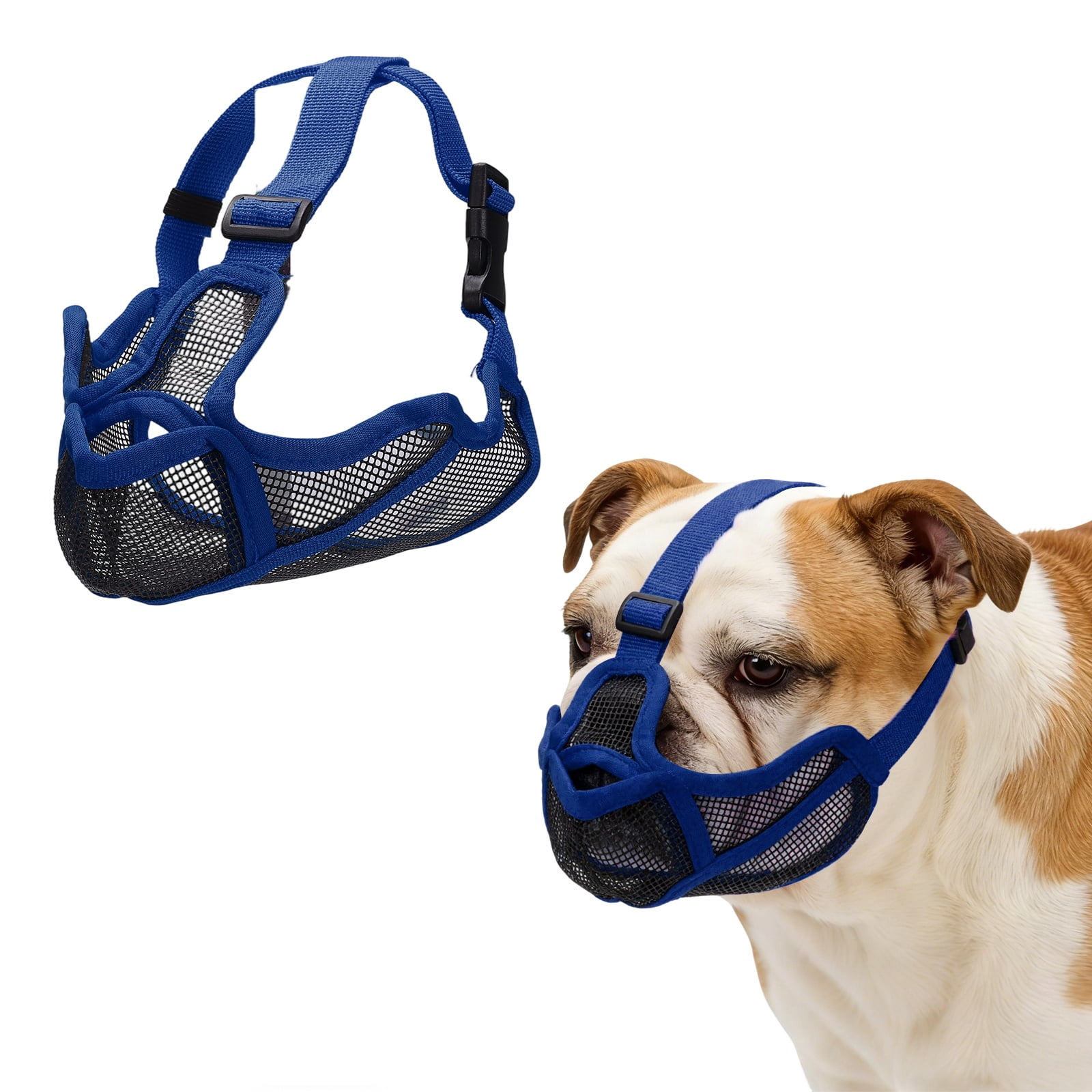 Uxcell Short Snout Dog Muzzles, Adjustable Mouth Cover for Dogs (S,Blue ...