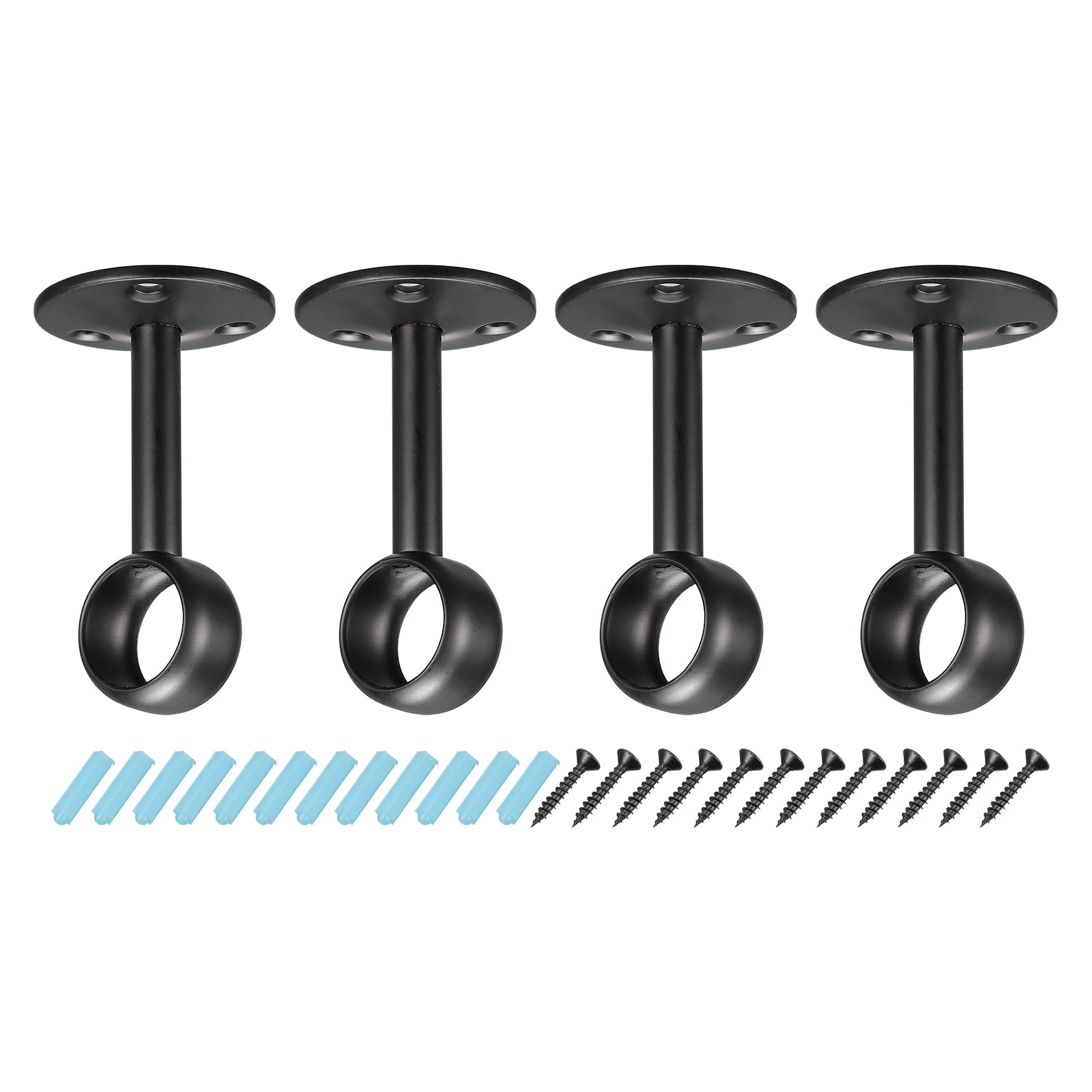 Uxcell Shower Curtain Rod Closet Holders with Screws, 0.76'' Stainless ...