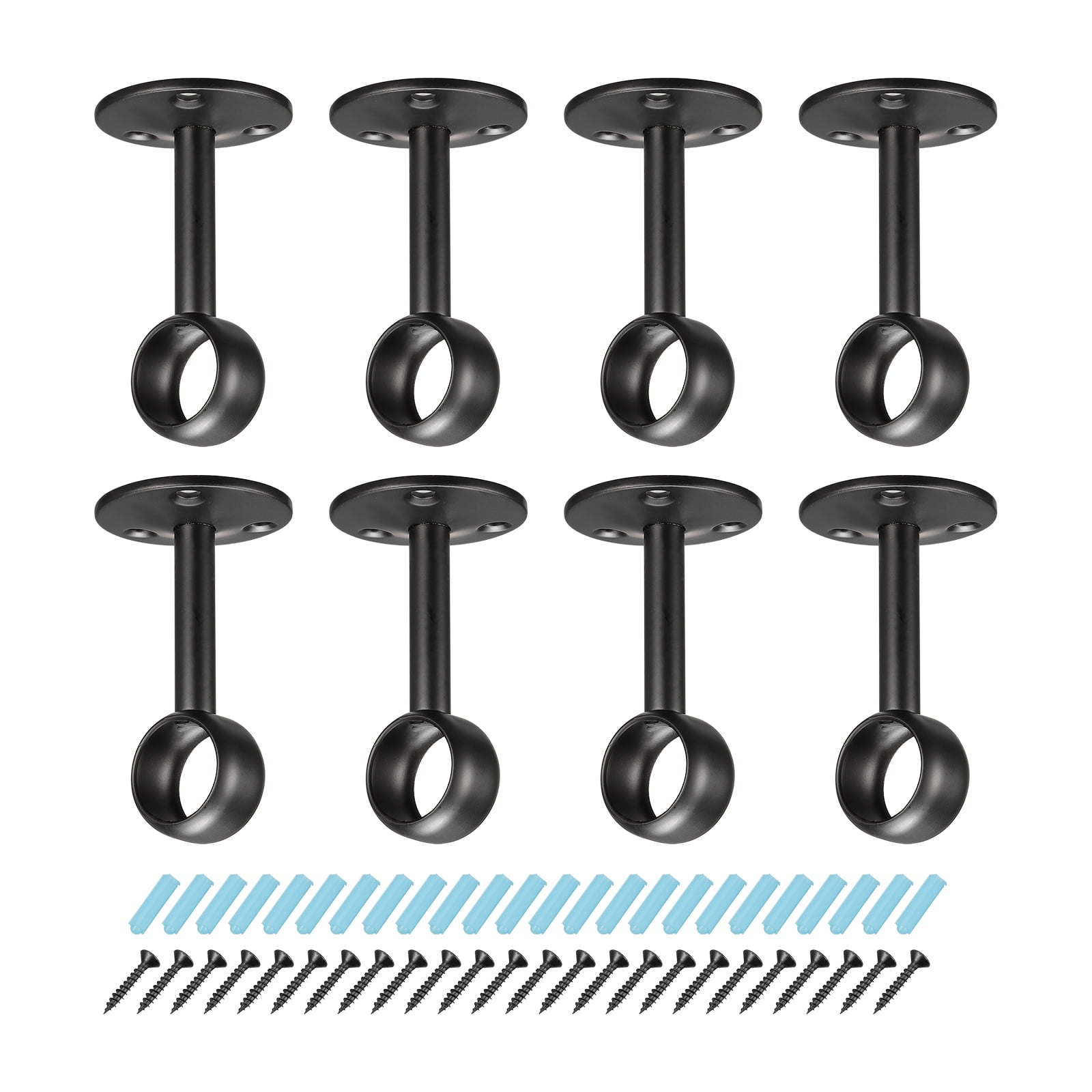 Uxcell Shower Curtain Rod Closet Holders with Screws, 0.76'' Stainless ...