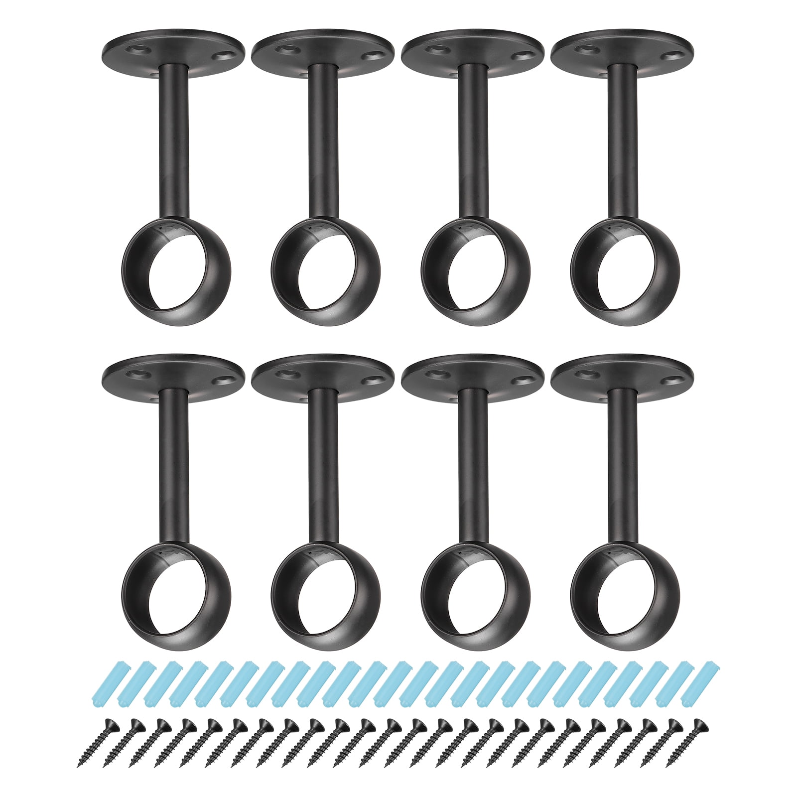 Uxcell Shower Curtain Rod Closet Holders with Screws, 0.88'' Stainless ...