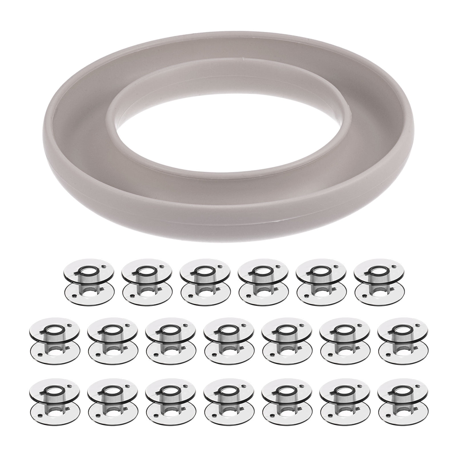 Uxcell Silicone Bobbin Ring Holder and 20 Plastic Sewing Machine Bobbin ...