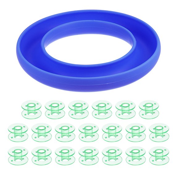 Uxcell Silicone Bobbin Ring Holder and 20 Plastic Sewing Machine Bobbin ...