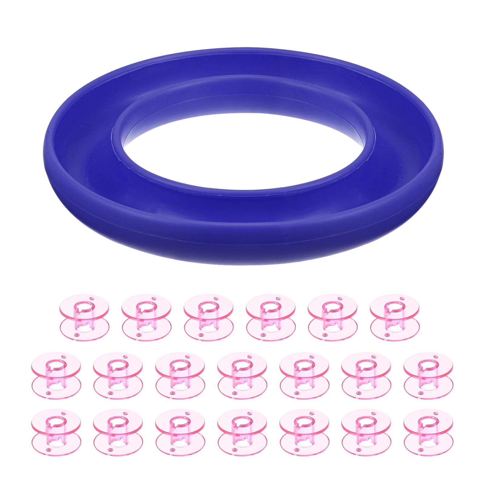 Uxcell Silicone Bobbin Ring Holder and 20 Plastic Sewing Machine Bobbin ...
