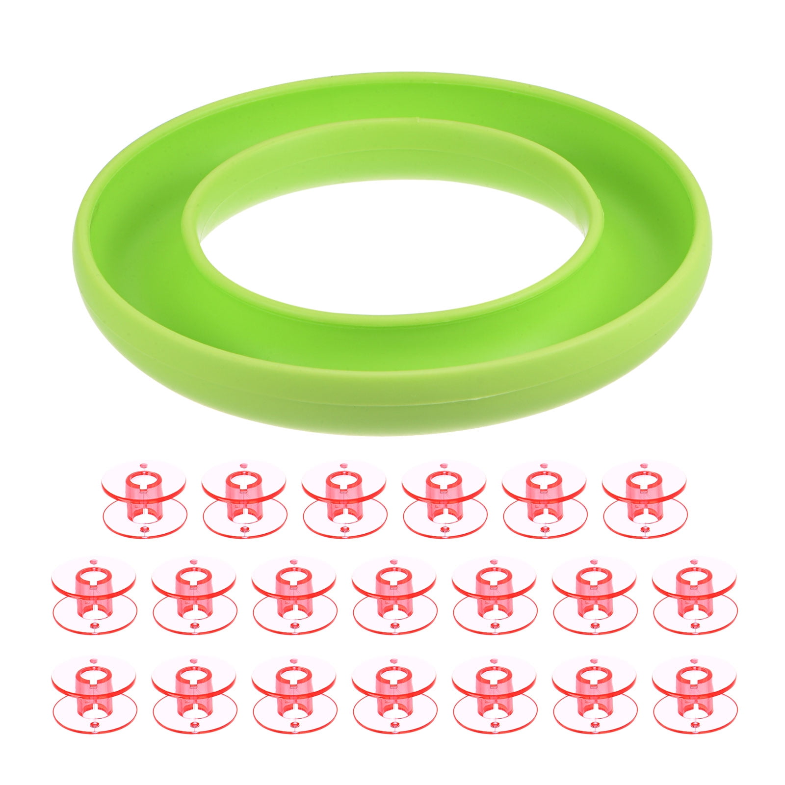 Uxcell Silicone Bobbin Ring Holder and 20 Plastic Sewing Machine Bobbin ...