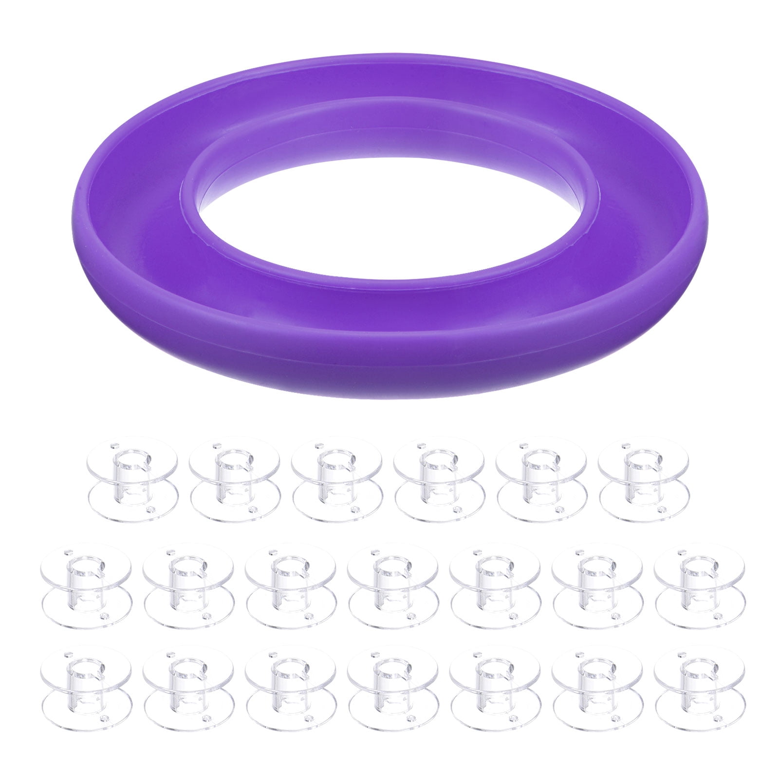Uxcell Silicone Bobbin Ring Holder and 20 Plastic Sewing Machine Bobbin ...