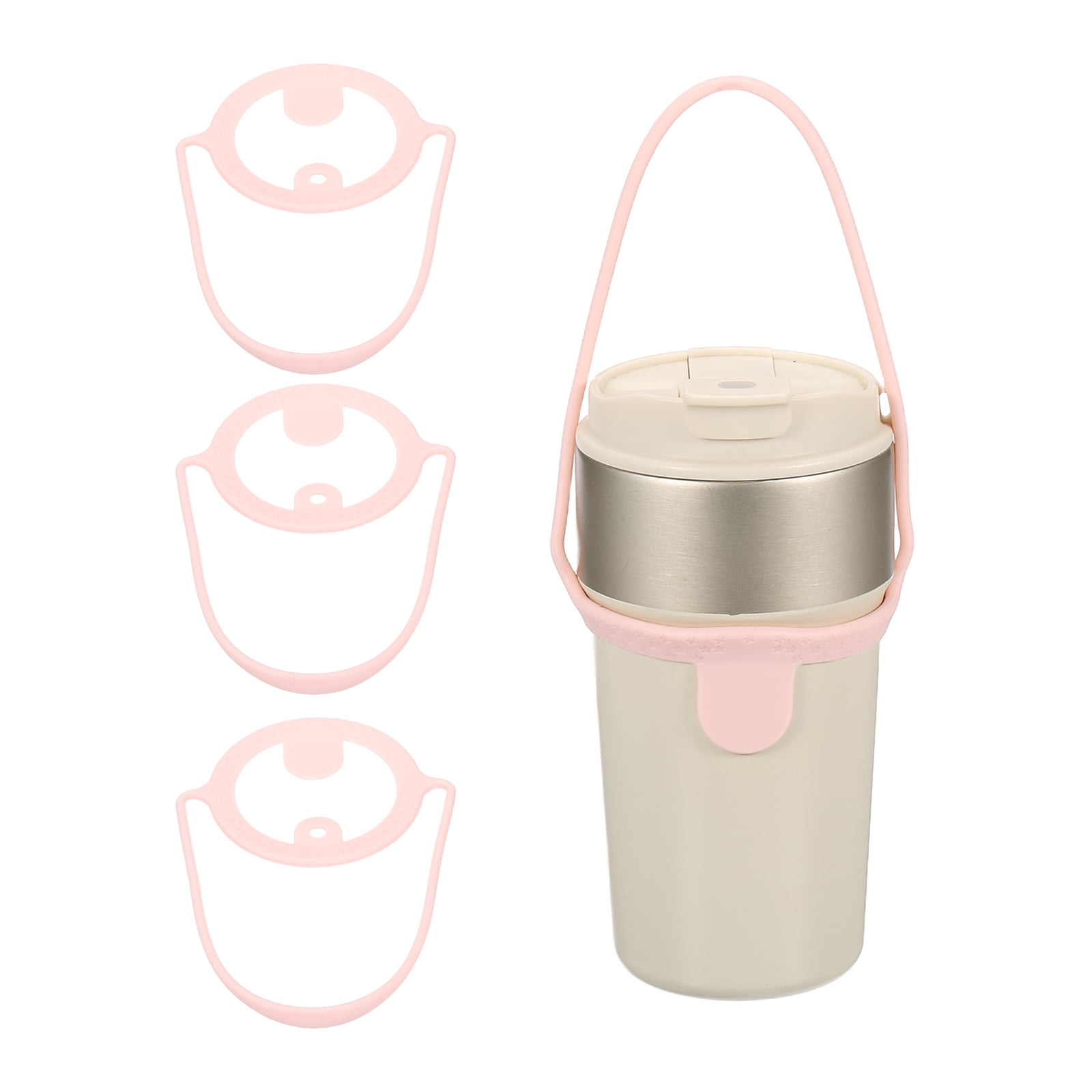 Uxcell Silicone Coffee Cup Carrier Reusable Drink Carrier with Straw ...