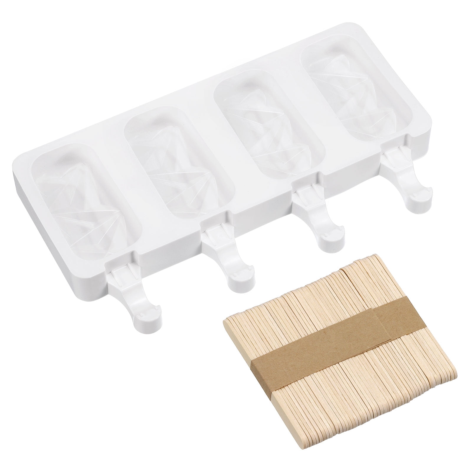 Uxcell Silicone Ice Cream Molds, 10.12" x 5.83" Rectangle Ice Pops ...