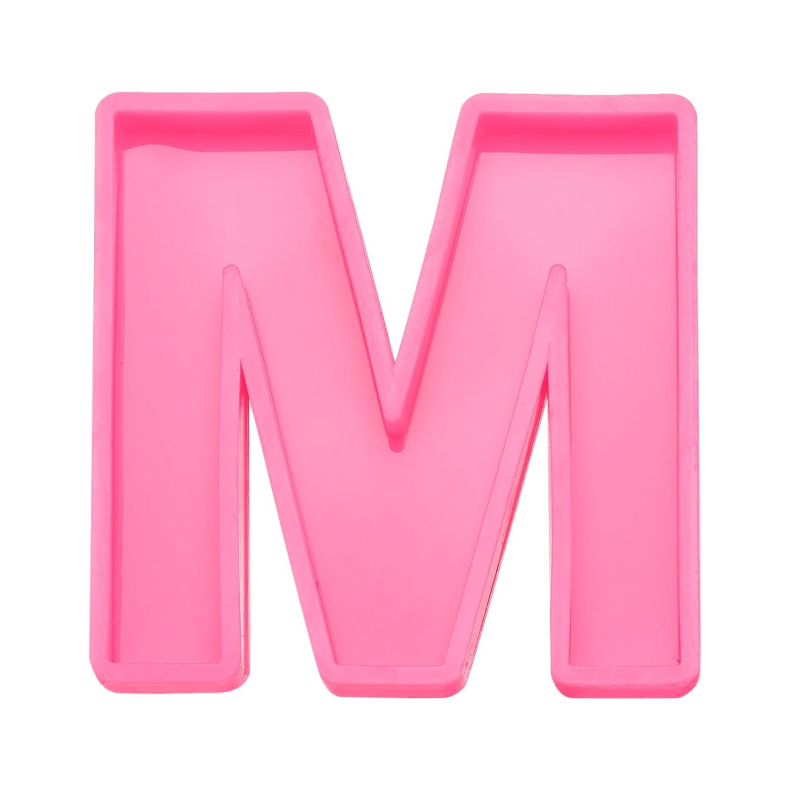 Uxcell 4inch Pink Silicone Resin Letter Mold, 3D Alphabet M for DIY ...