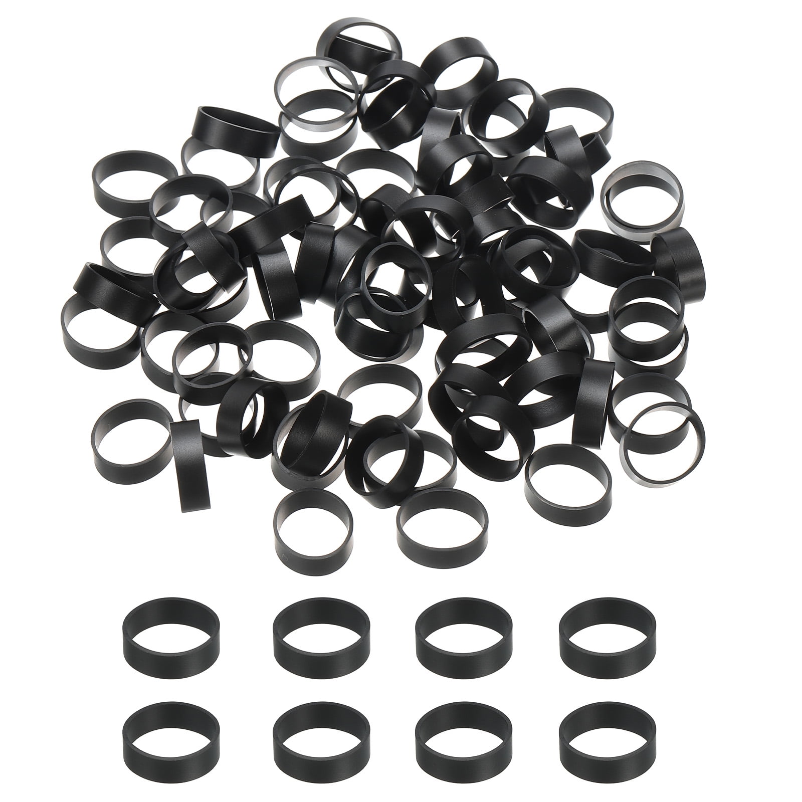 Uxcell Silicone Rubber Bands Cable Ties 0.7", Flat Rubber Elastic Band ...