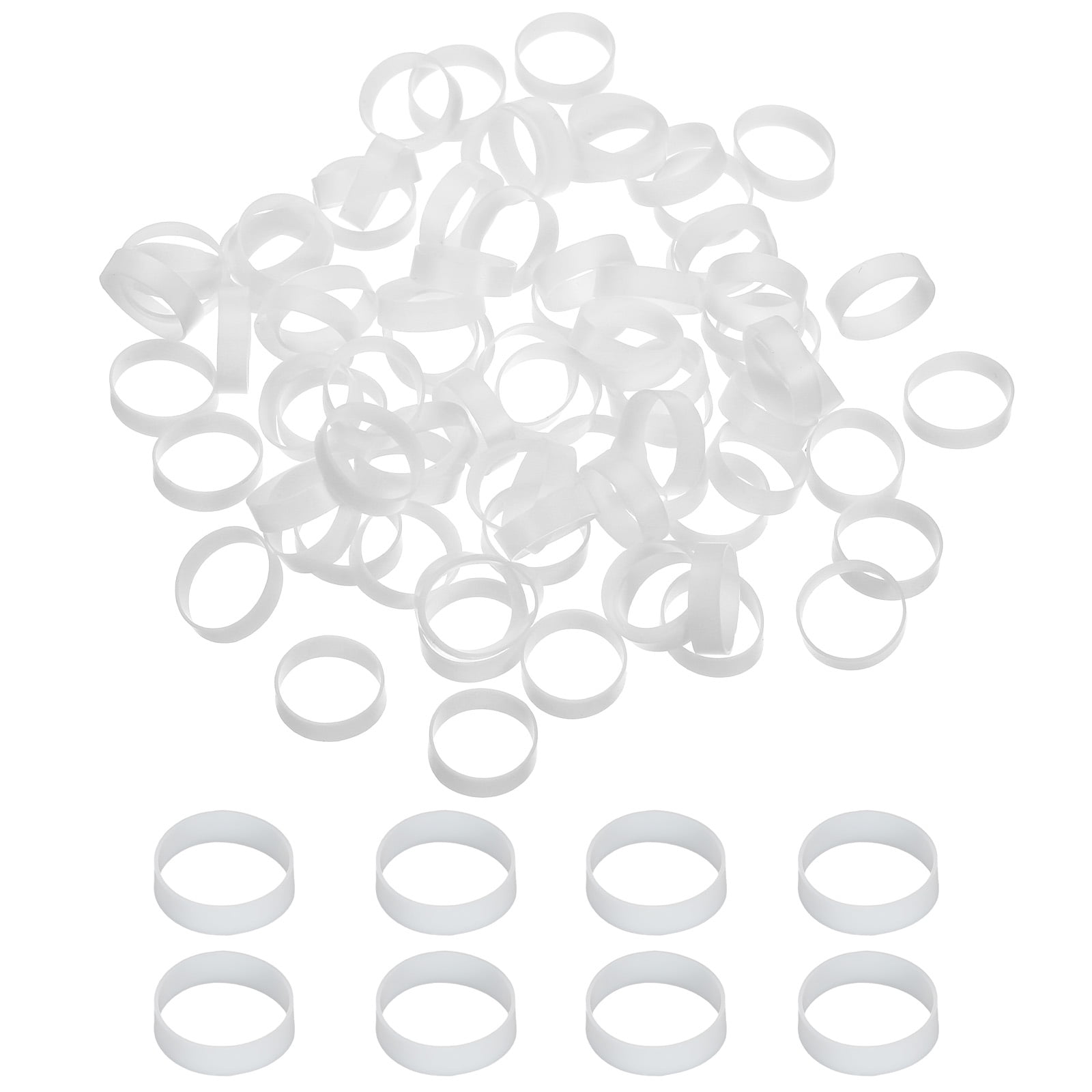 Silicone Rubber Bands Cable Ties, Flat Rubber Elastic Bands for Office ...