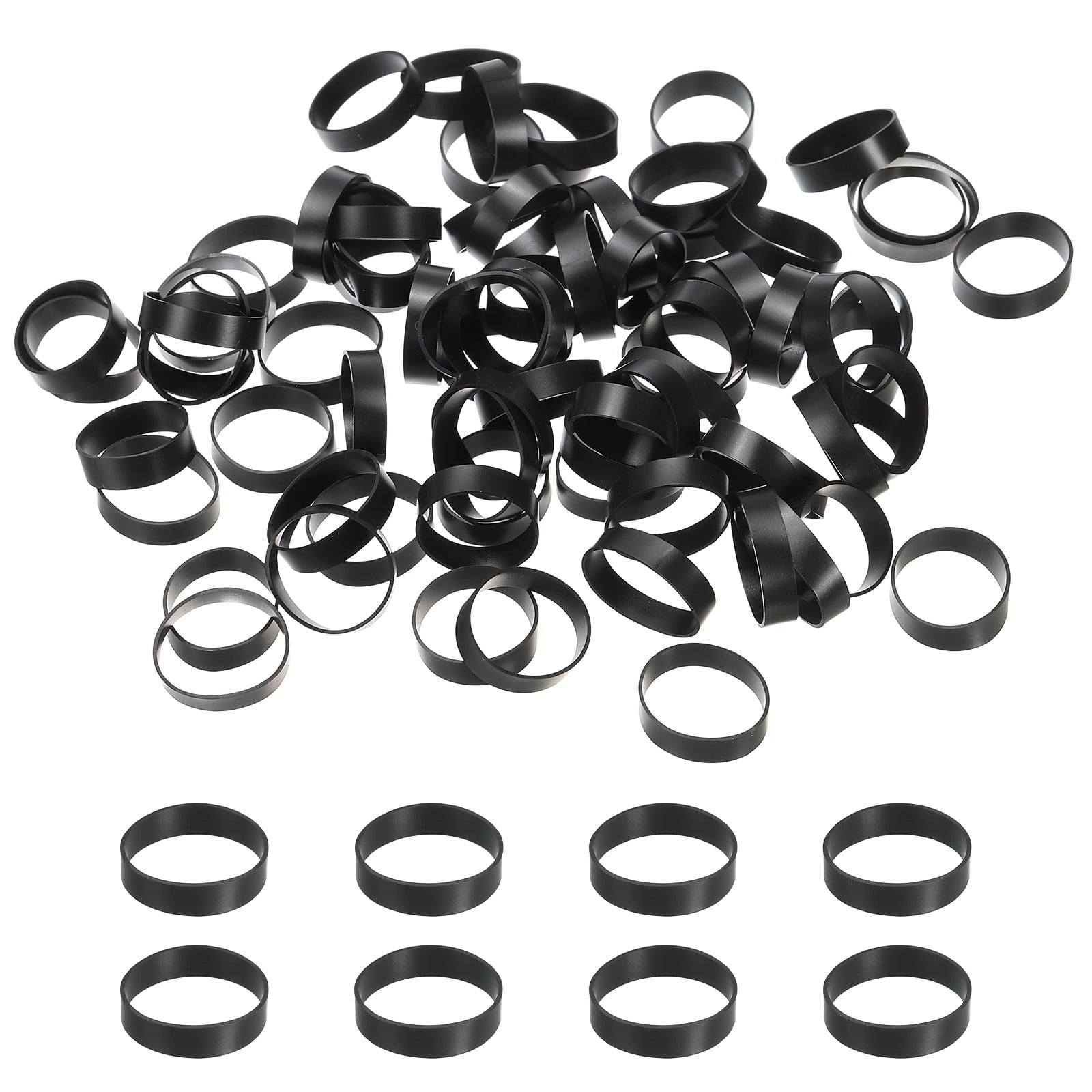 Uxcell Silicone Rubber Bands Cable Ties 1.1", Flat Rubber Elastic Band ...