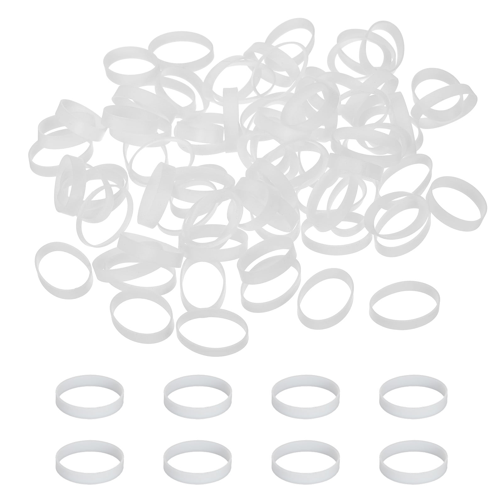 Uxcell Silicone Rubber Bands Cable Ties 1.1", Flat Rubber Elastic Band ...