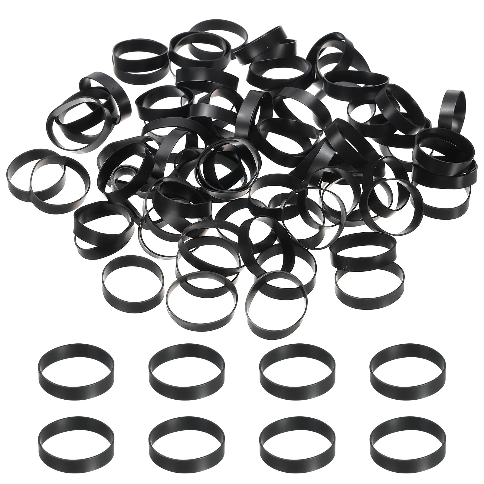 Uxcell Silicone Rubber Bands Cable Ties 1.3", Flat Rubber Elastic Band ...