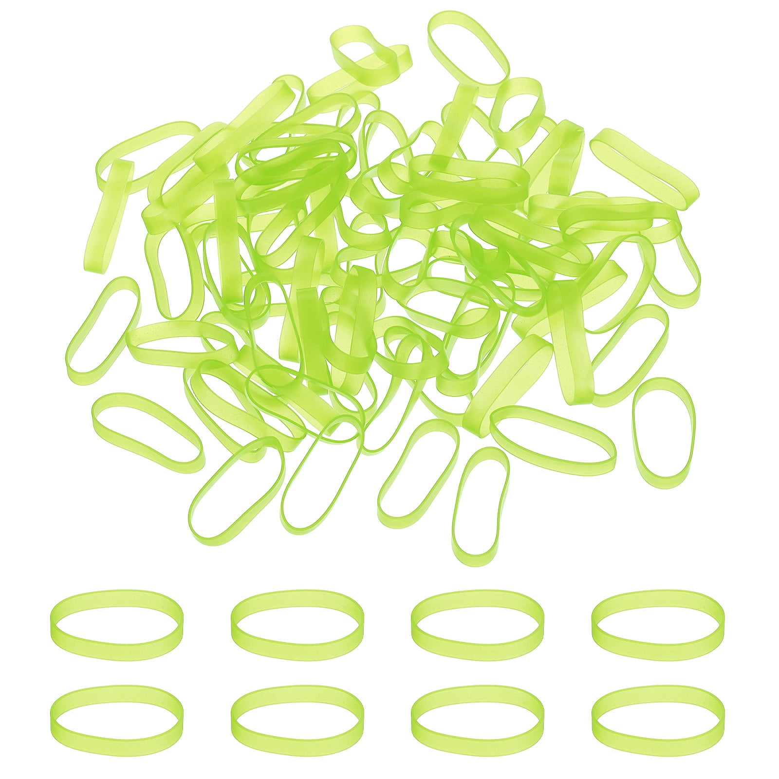 Uxcell Silicone Rubber Bands Cable Ties 1.4", Flat Rubber Elastic Band ...