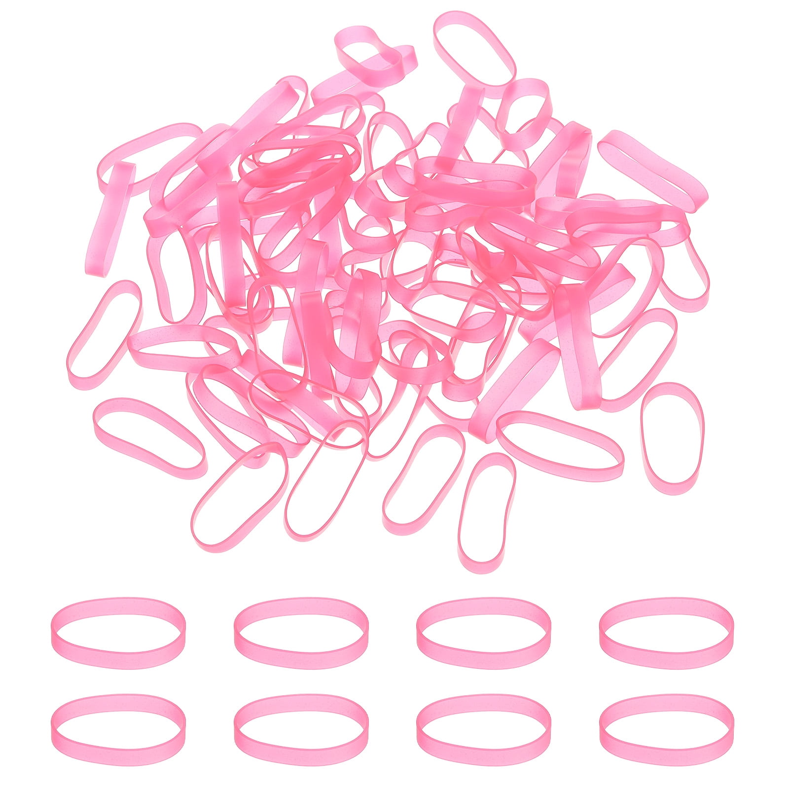 Uxcell Silicone Rubber Bands Cable Ties 1.4", Flat Rubber Elastic Band ...