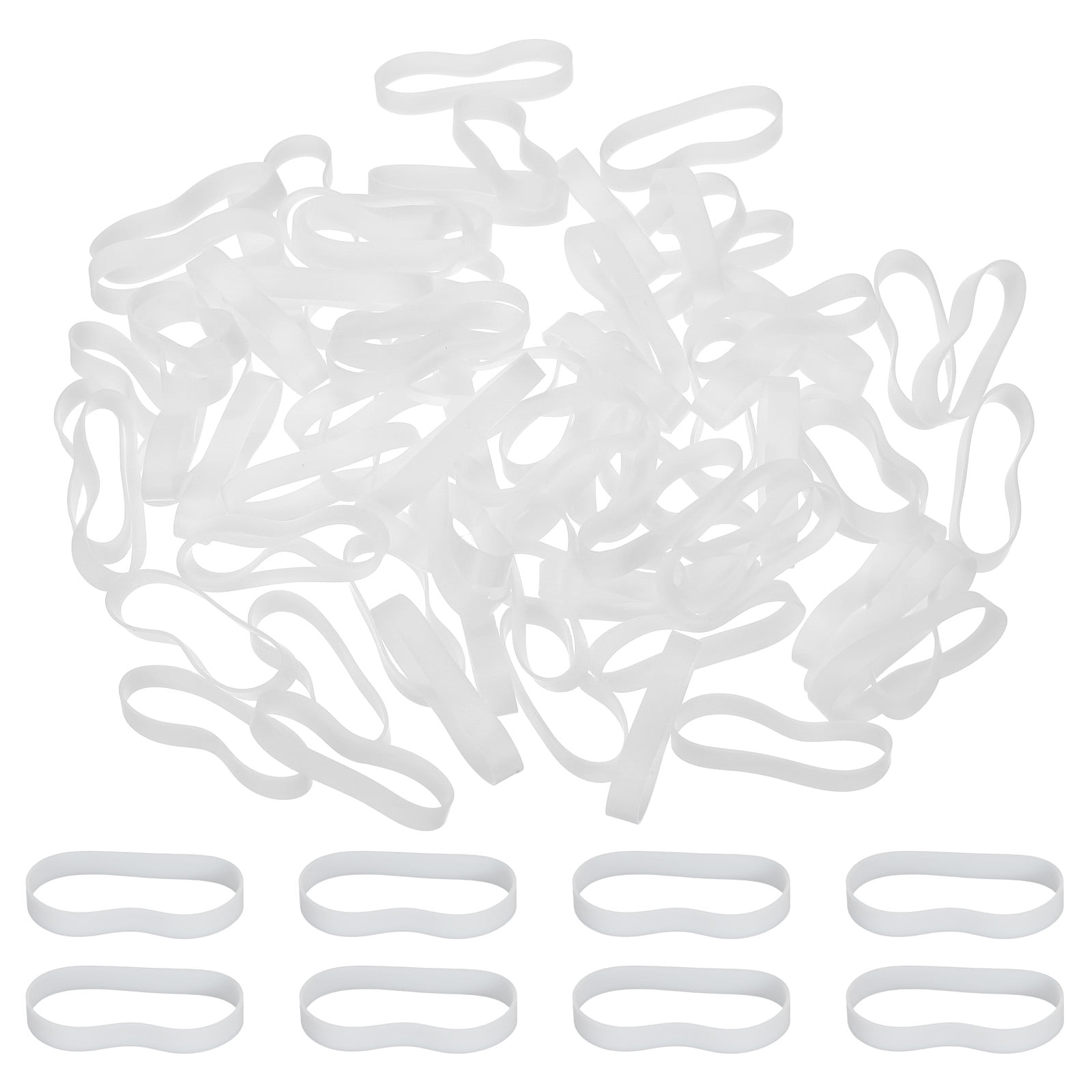 Uxcell Silicone Rubber Bands Cable Ties 1.5", Flat Rubber Elastic Band ...