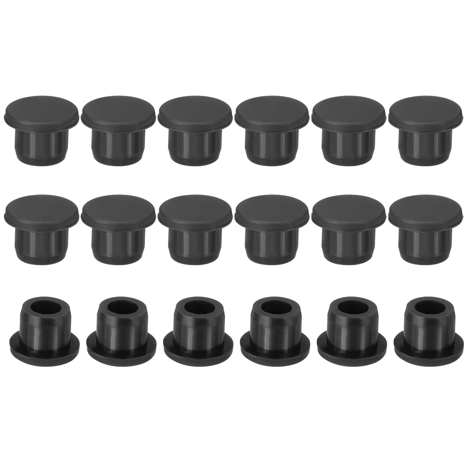 Uxcell Silicone Rubber Plug, 18 Pcs Soft Flexible Solid Rubber Stopper ...
