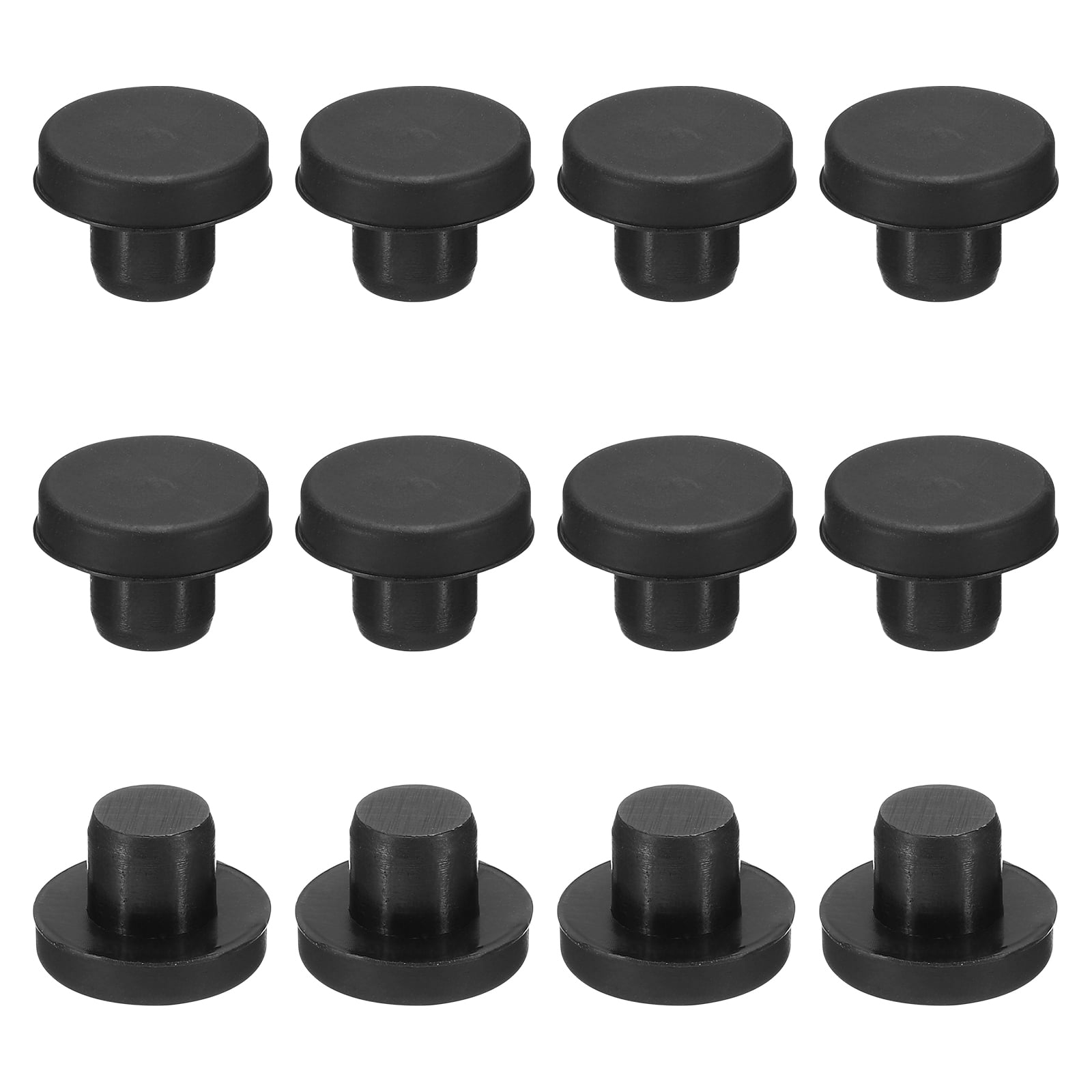 Uxcell Silicone Rubber Solid Plug Soft Flexible Stopper for 9-10mm Hole ...