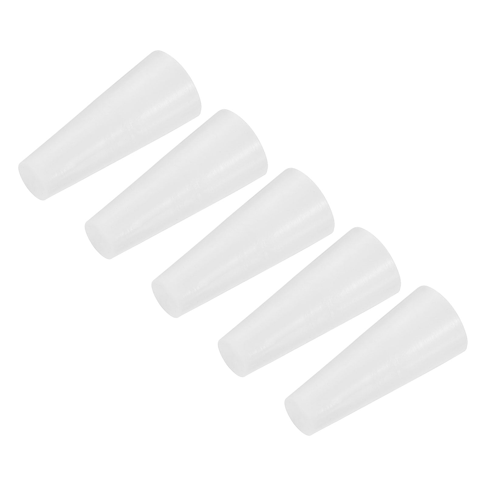 Uxcell Silicone Rubber Tapered Plug 6mm to 11mm Solid White for Powder ...