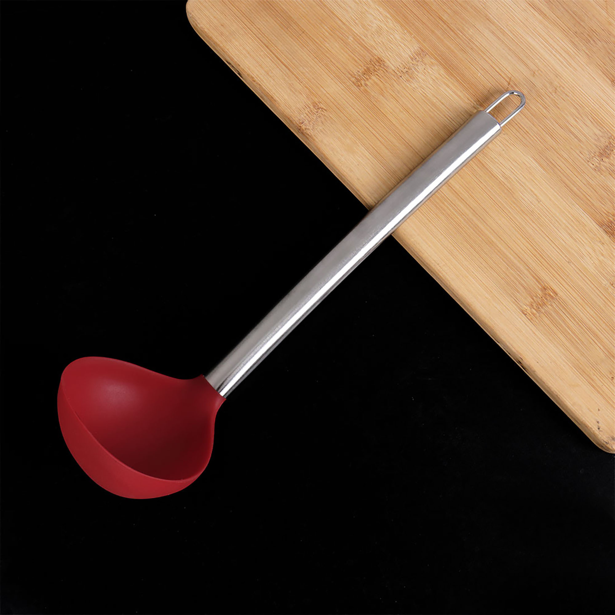 Uxcell Silicone Soup Ladle Kitchen Stainless Steel Handle Serving ...