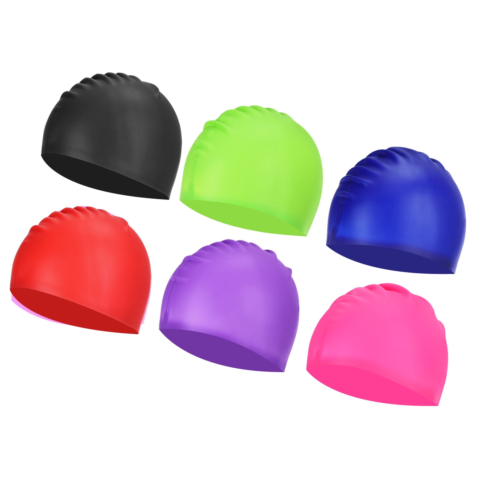 Uxcell Silicone Swim Caps Unisex NonSlip Pool Caps Waterproof Swimming ...