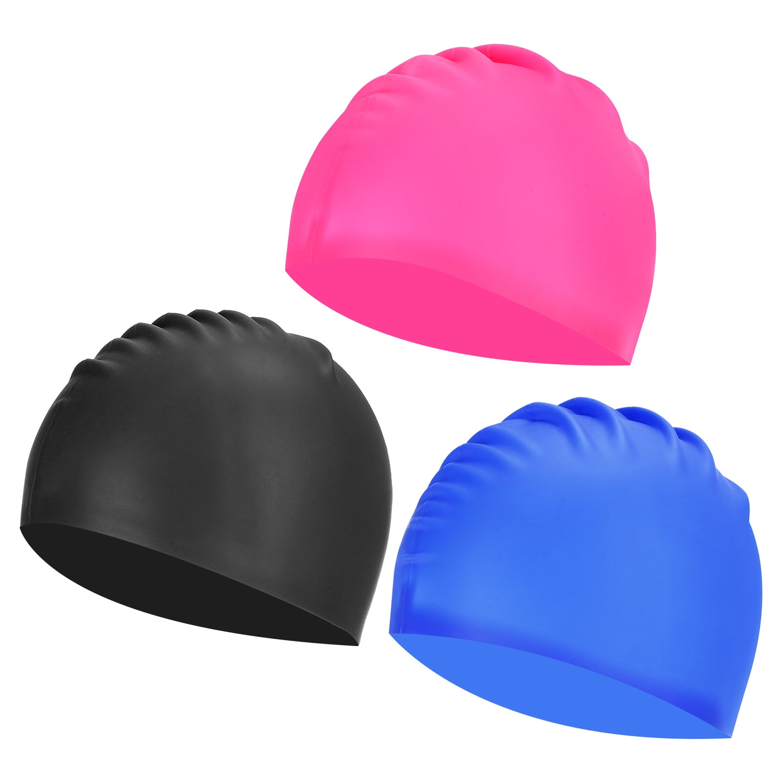 Uxcell Silicone Swim Caps Unisex NonSlip Pool Caps Waterproof Swimming ...