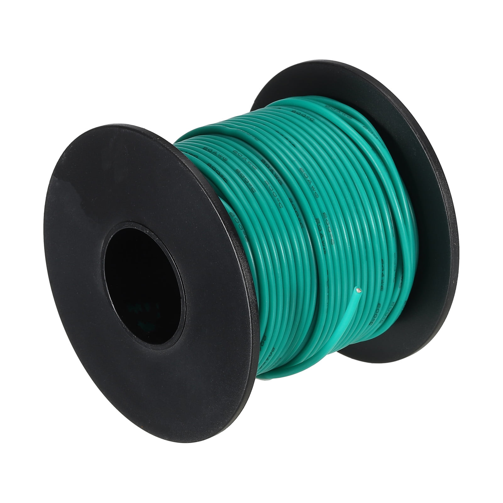 Uxcell Silicone Wire 20 AWG Stranded Green Spool 30m Electrical Tinned ...