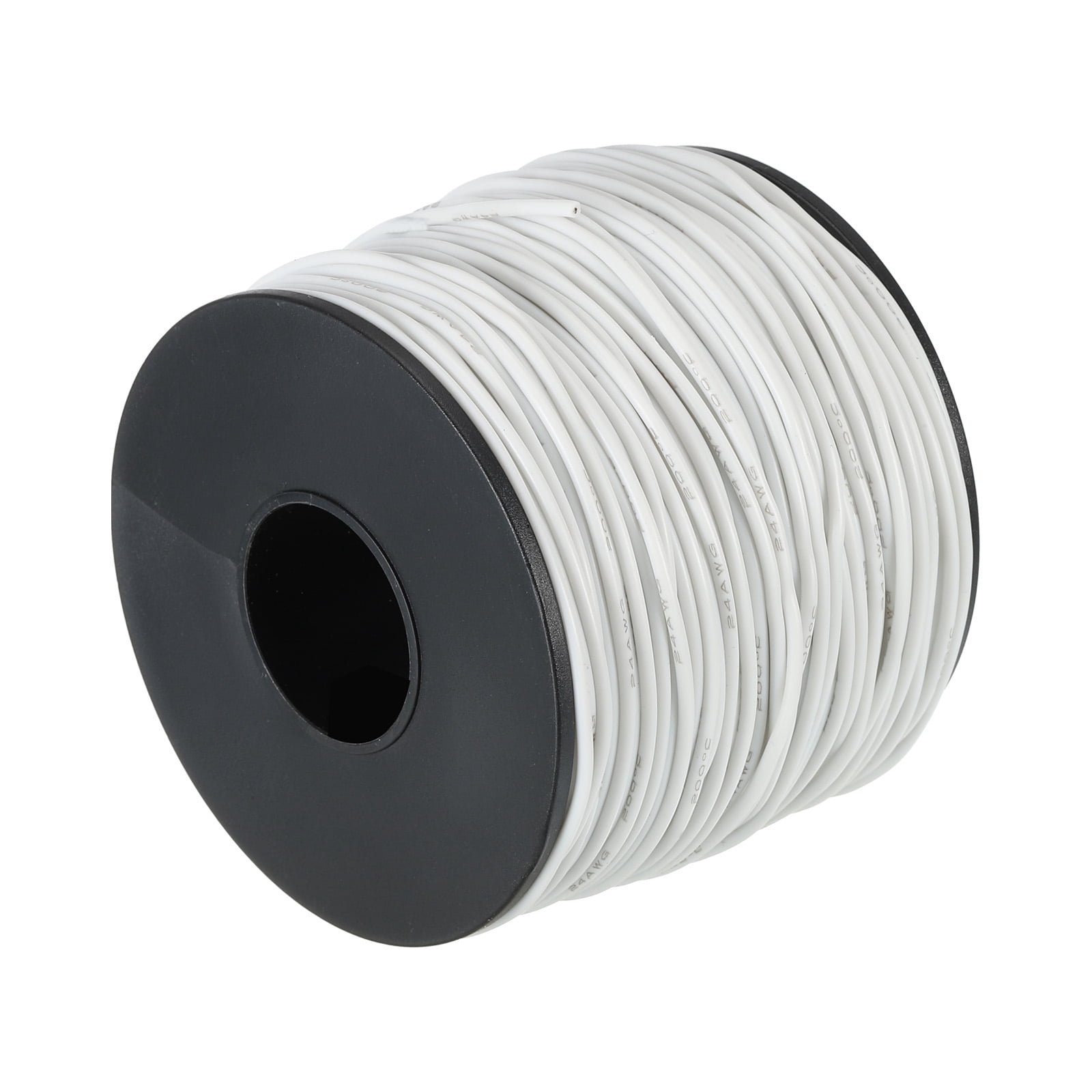Uxcell Silicone Wire 24 AWG Stranded White Spool 75m Electrical Tinned ...