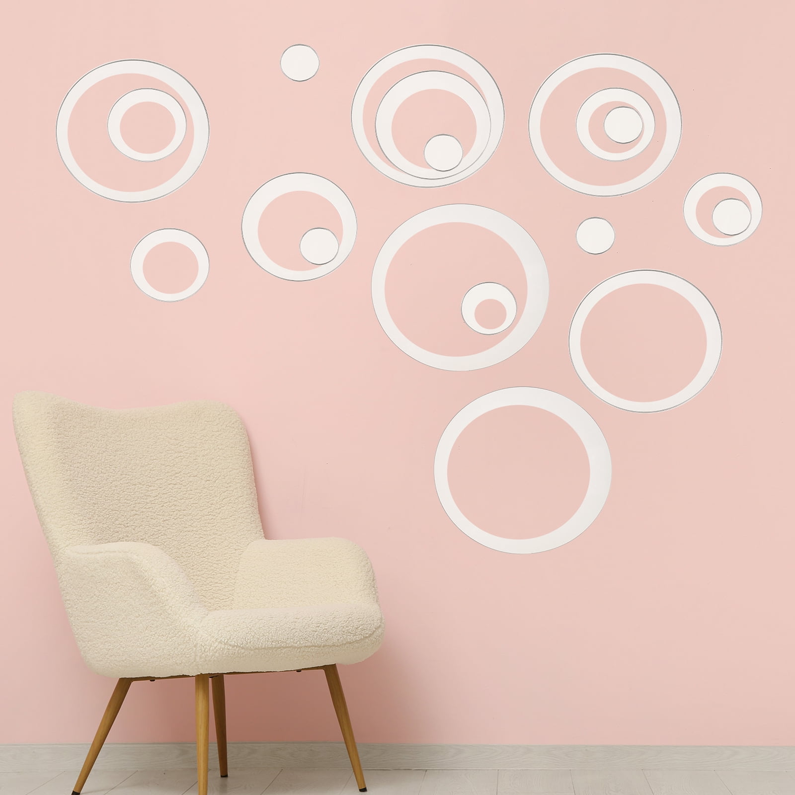 Uxcell Silver Circle Wall Mirror Stickers for Wall, Home, Mirrors ...