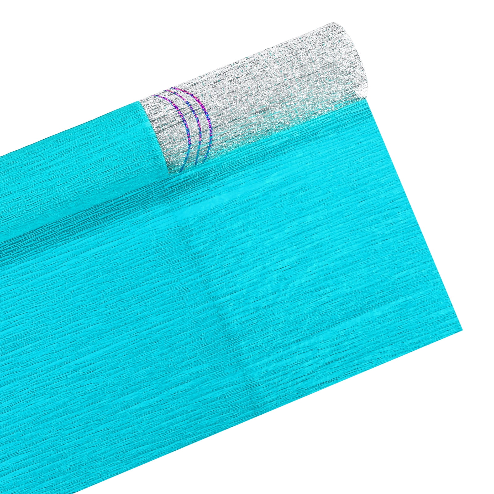 Uxcell Silver Edge Crepe Papers 7.2ft Long 20 Inch Wide Lake Blue ...