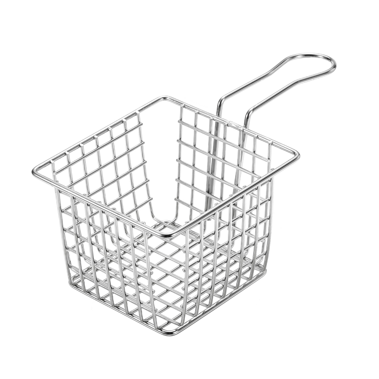 Uxcell Silver Mini Square Fry Basket Reusable Holder Fry Chip Basket 3 ...