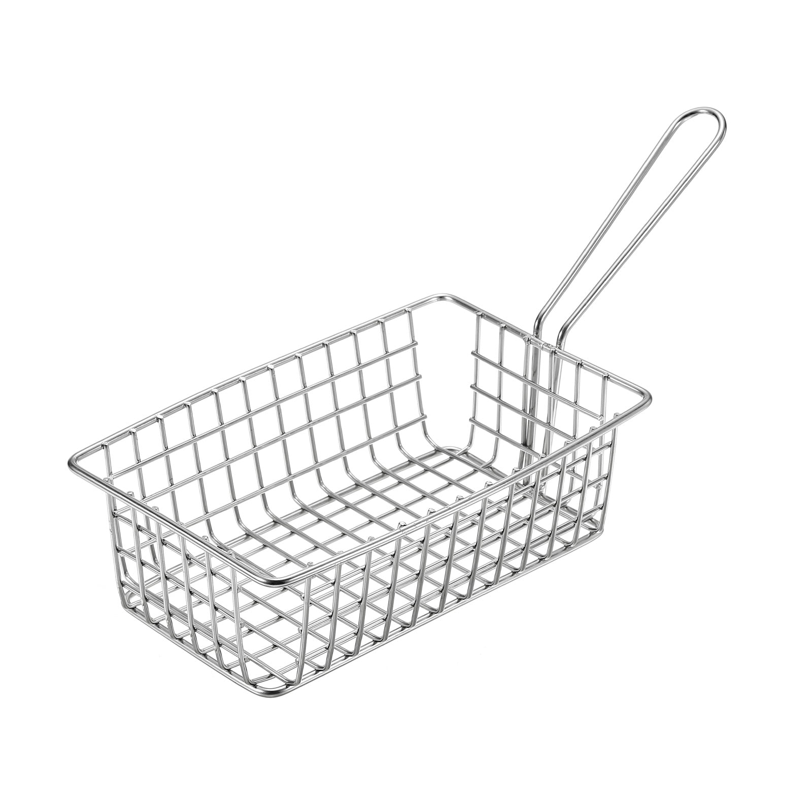 Uxcell Silver Mini Square Fry Basket Reusable Holder Fry Chip Basket 4 ...