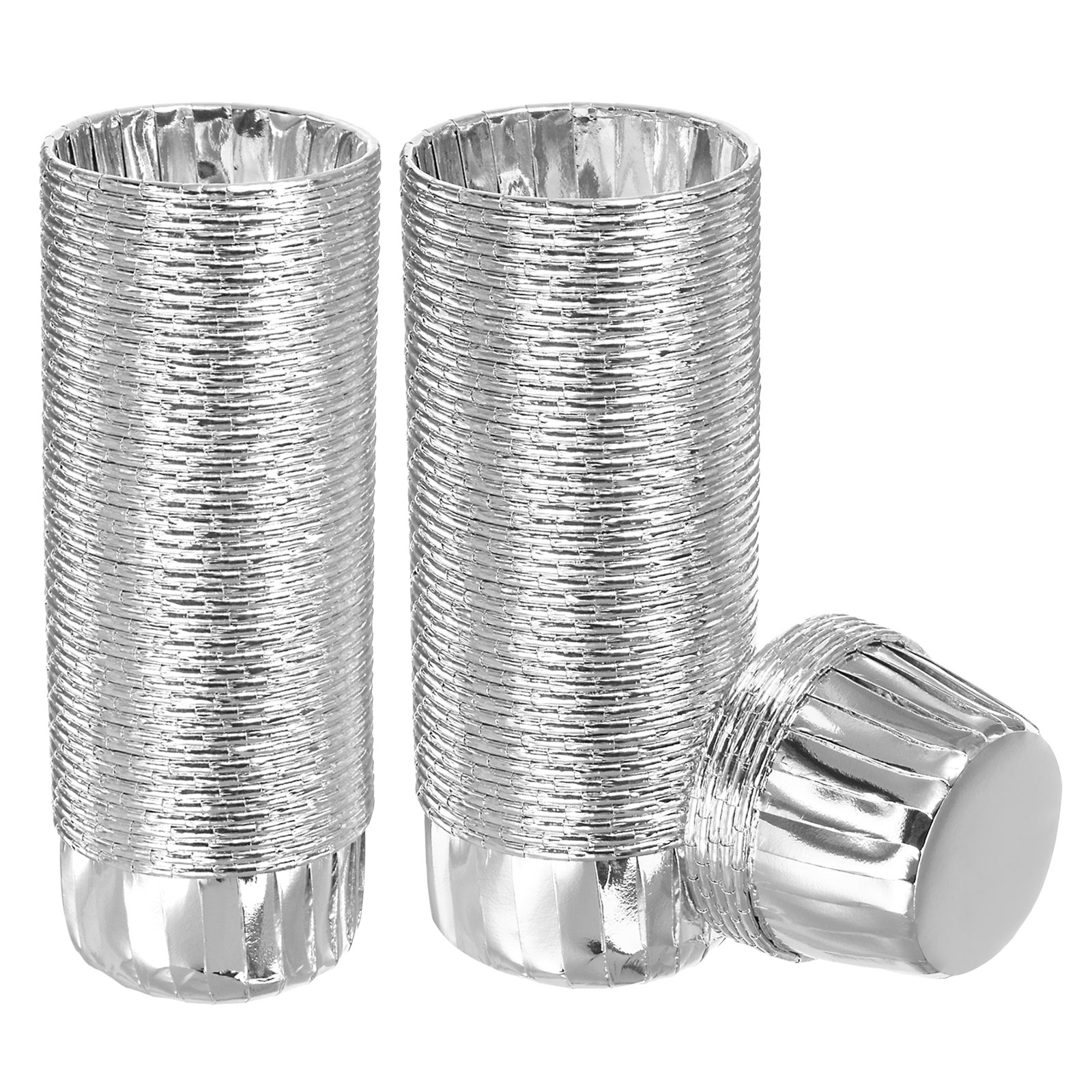 Uxcell Silver Tone Cupcake Cups, Aluminum Foil Standard Cupcake Liners ...