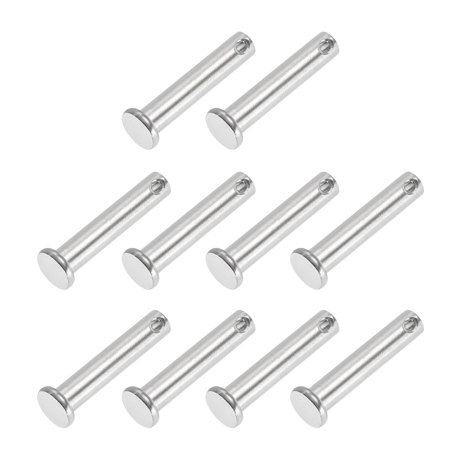 Uxcell Single Hole Clevis Pins 304 Stainless Steel Flat Head Pin for Hitch Pin Lock Link Hinge ...