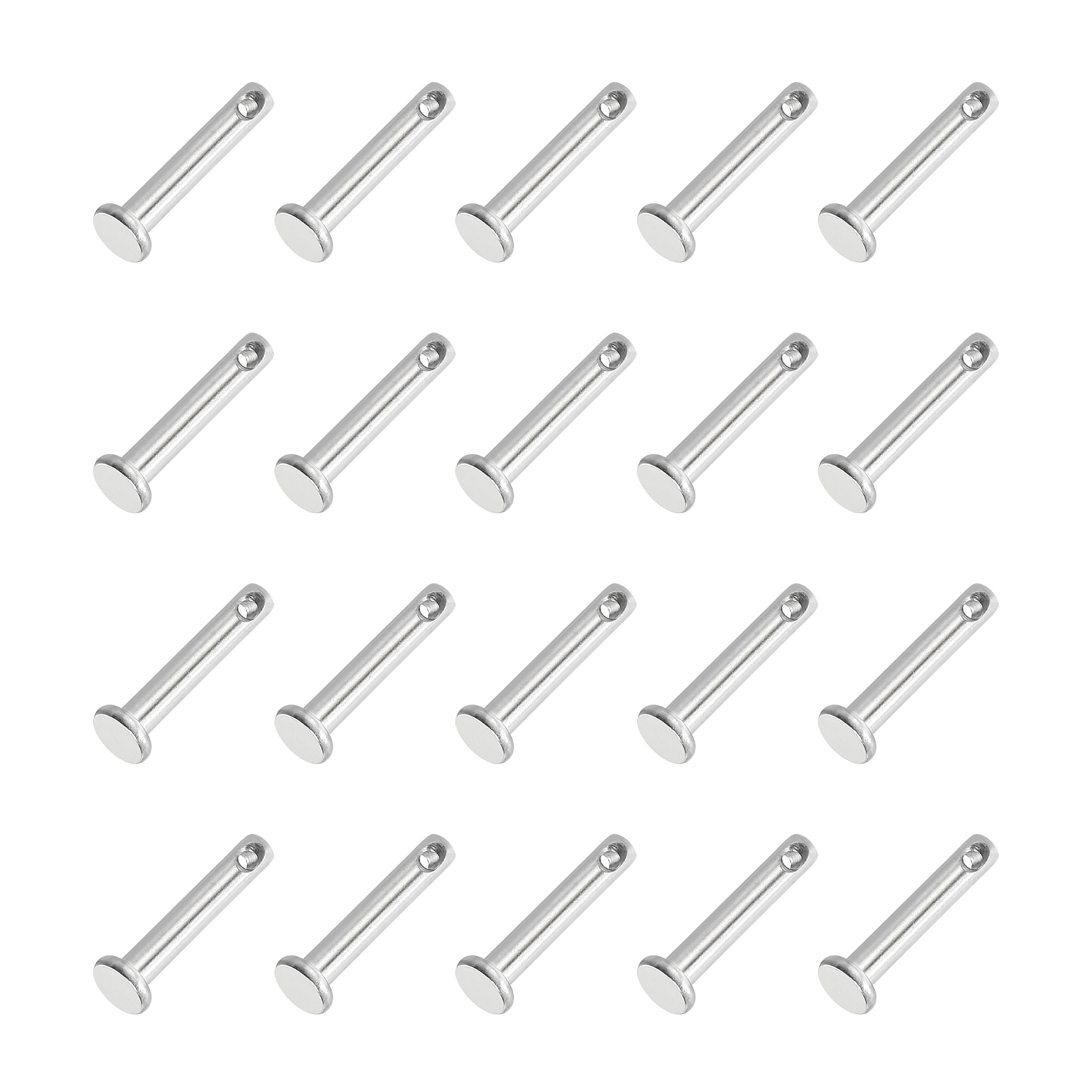 Uxcell Single Hole Clevis Pins 304 Stainless Steel Flat Head Pin for Hitch Pin Lock Link Hinge ...