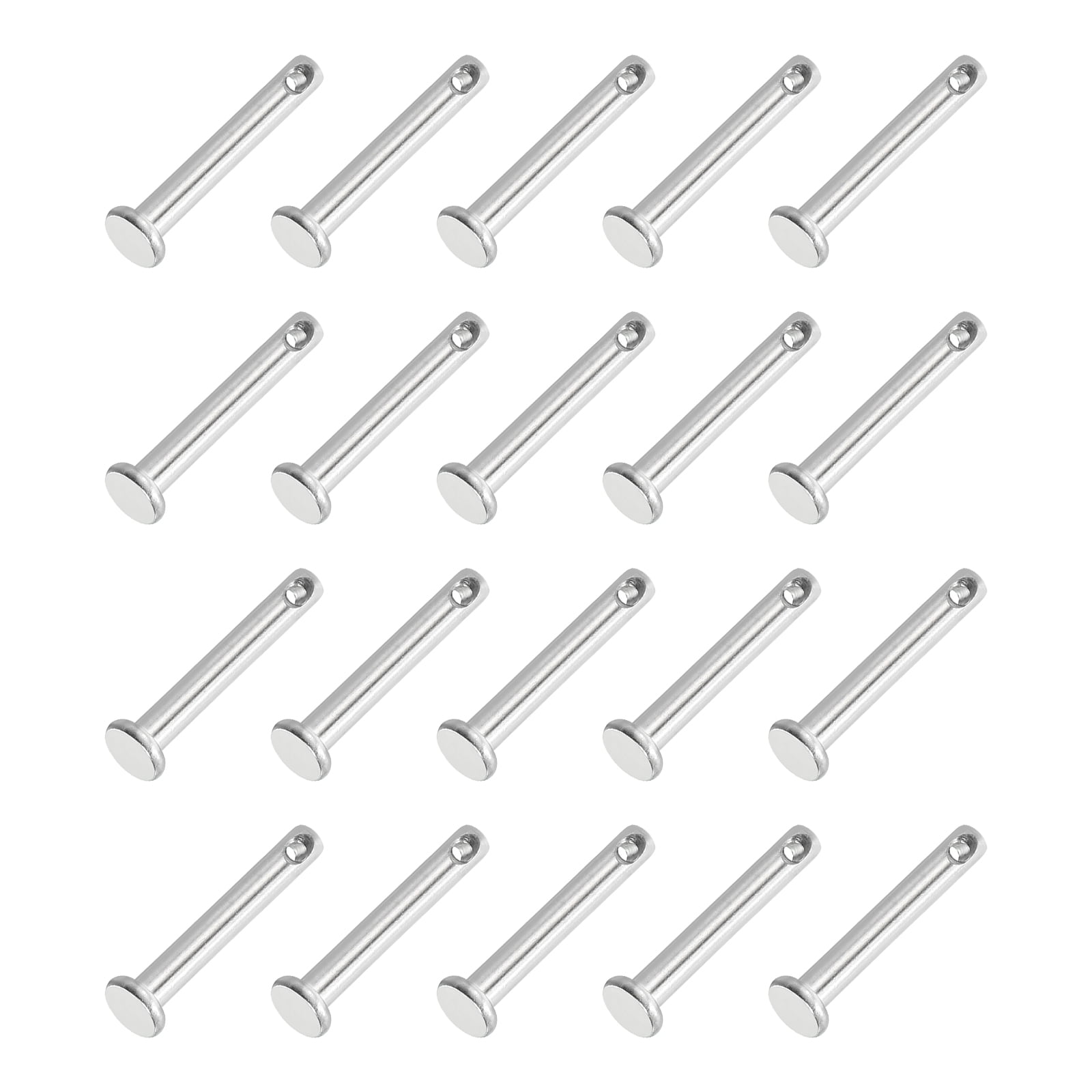 Uxcell Single Hole Clevis Pins 304 Stainless Steel Flat Head Pin for Hitch Pin Lock Link Hinge ...