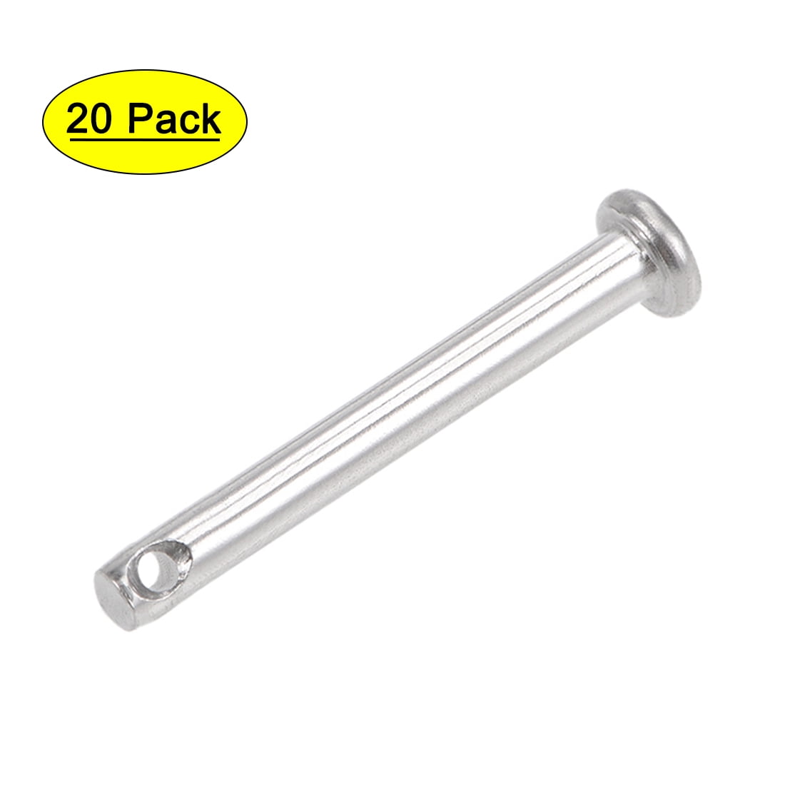 Uxcell Single Hole Clevis Pins - 3mm x 25mm Flat Head 304 Stainless ...