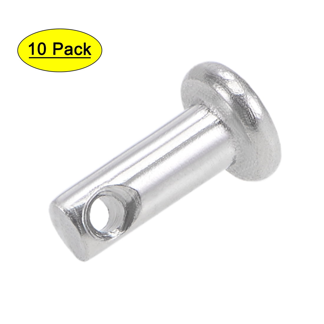 Uxcell Single Hole Clevis Pins - 3mm x 8mm Flat Head 304 Stainless ...