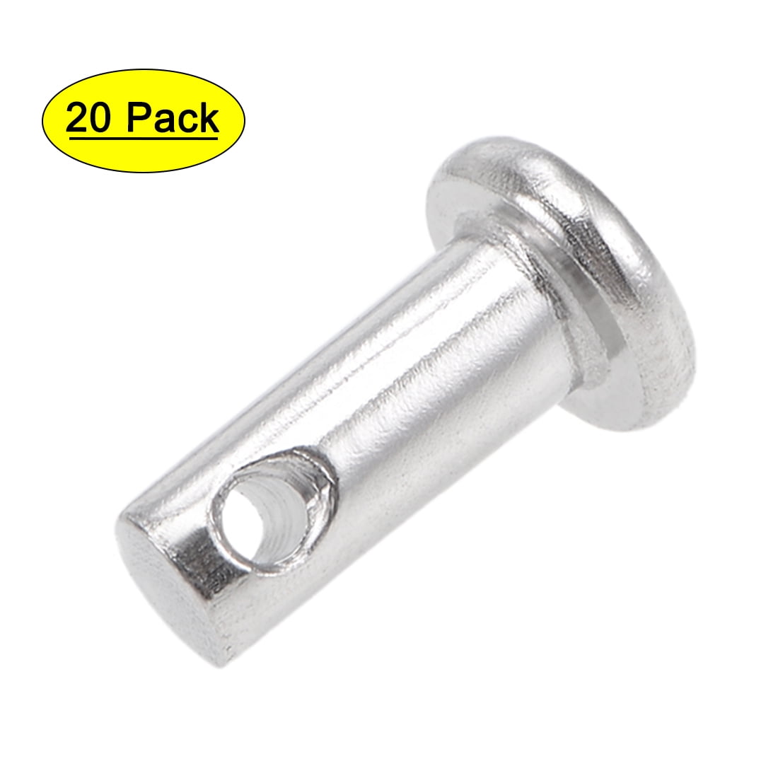 Uxcell Single Hole Clevis Pins - 4mm x 10mm Flat Head 304 Stainless Steel Link Hinge Pin 20 Pcs ...