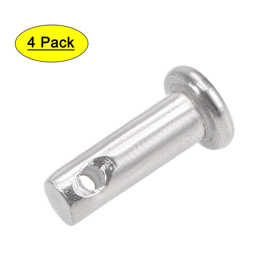 Uxcell Single Hole Clevis Pins 4mm x 12mm Flat Head 304 Stainless Steel ...
