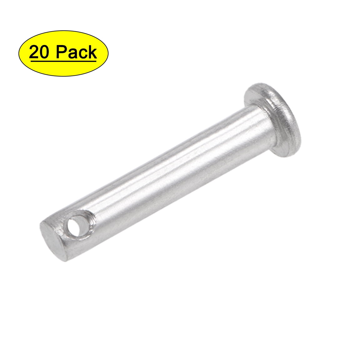 Uxcell Single Hole Clevis Pins - 5mm x 25mm Flat Head 304 Stainless ...