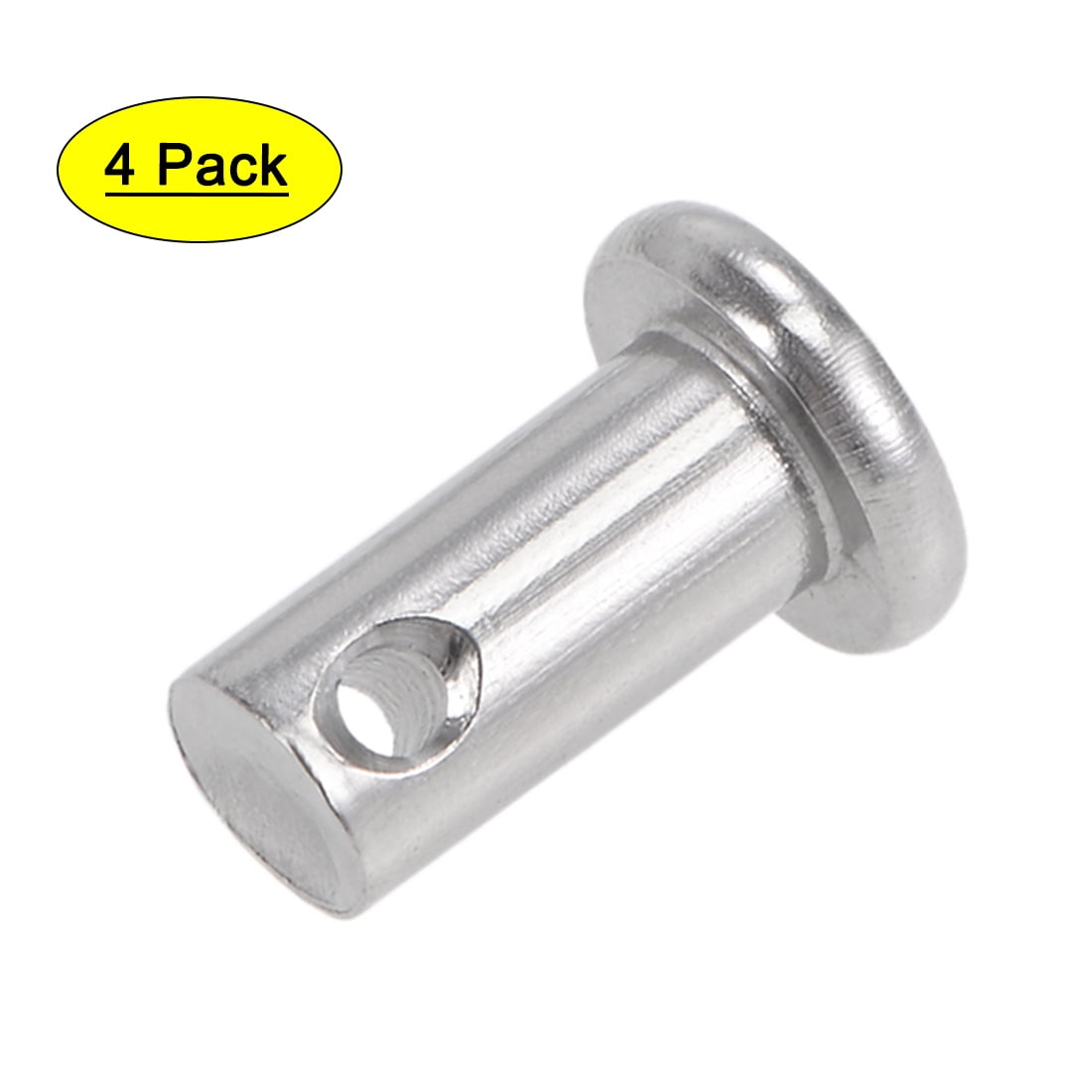 Uxcell Single Hole Clevis Pins 6mm x 12mm Flat Head 304 Stainless Steel Link Hinge Pin 4Pcs ...