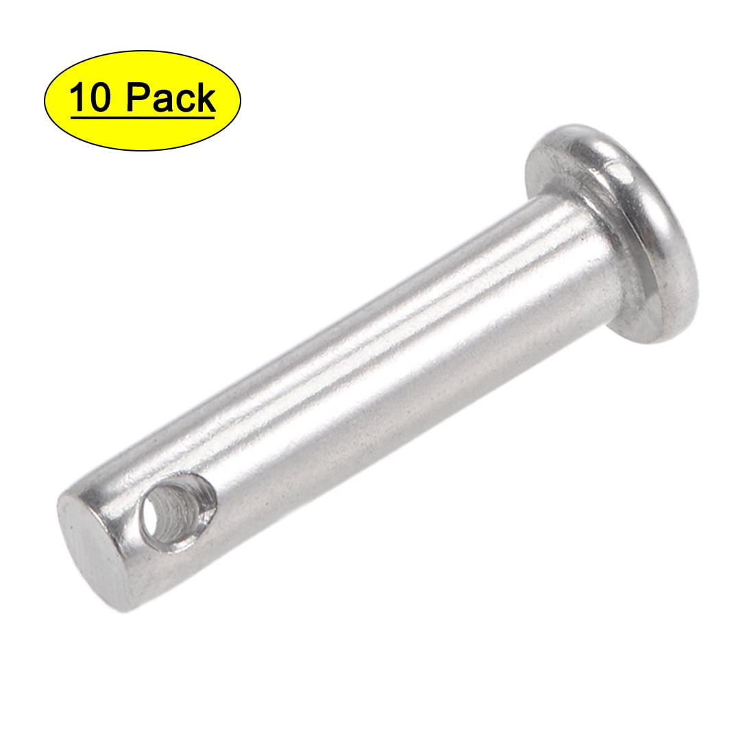 Uxcell Single Hole Clevis Pins - 6mm x 25mm Flat Head 304 Stainless Steel Link Hinge Pin 10 Pcs ...