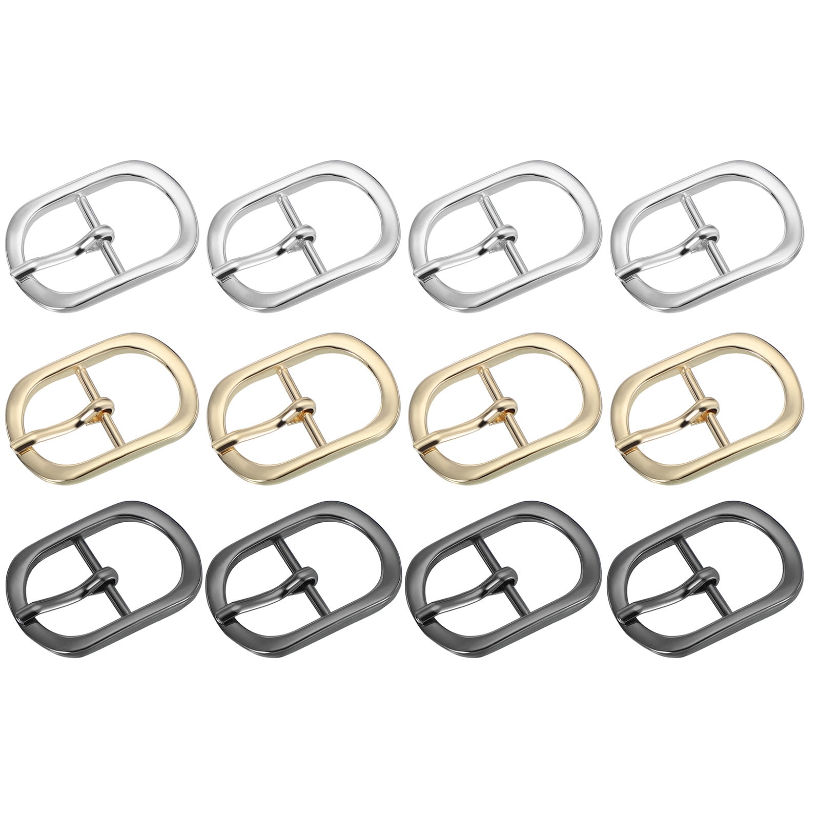 Uxcell Single Prong Belt Buckle Metal Roller Pin Buckle Oval Center Bar ...