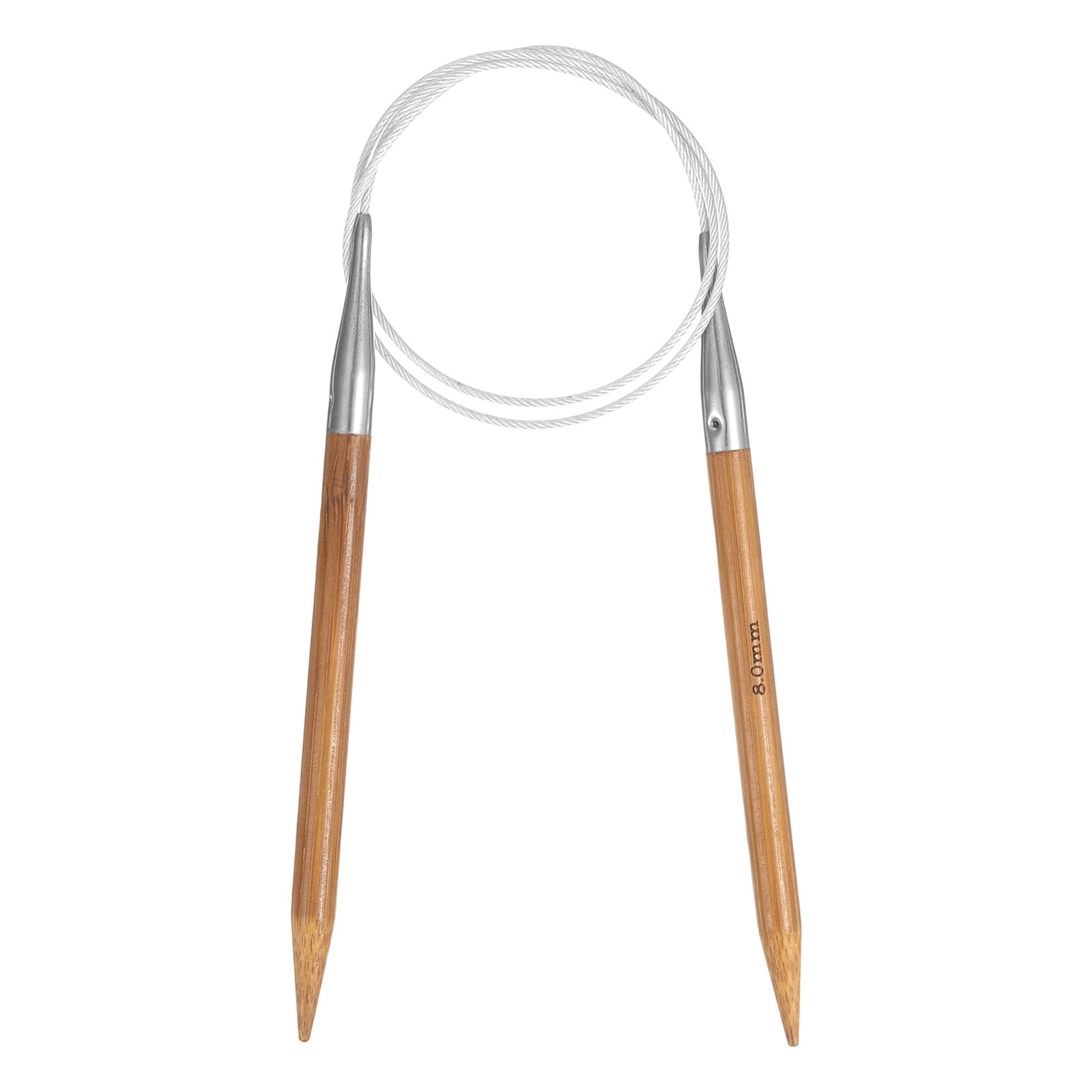Uxcell Size US 11 (8mm) Bamboo Steel Cable Circular Knitting Needle 32 ...