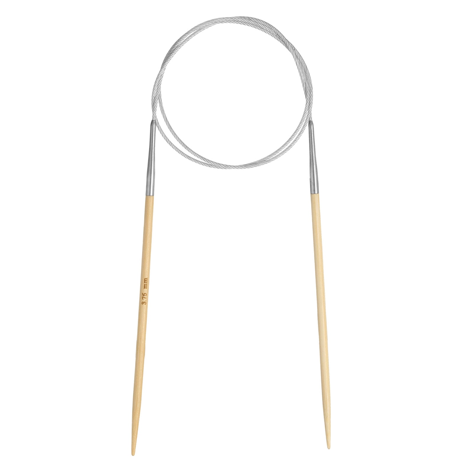 Uxcell Size US 5 (3.75mm) Bamboo Steel Cable Circular Knitting Needle ...