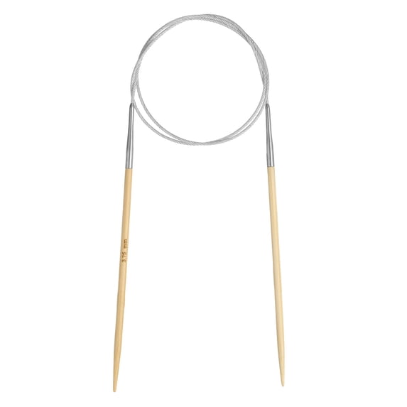 Uxcell Size US 5 (3.75mm) Bamboo Steel Cable Circular Knitting Needle ...