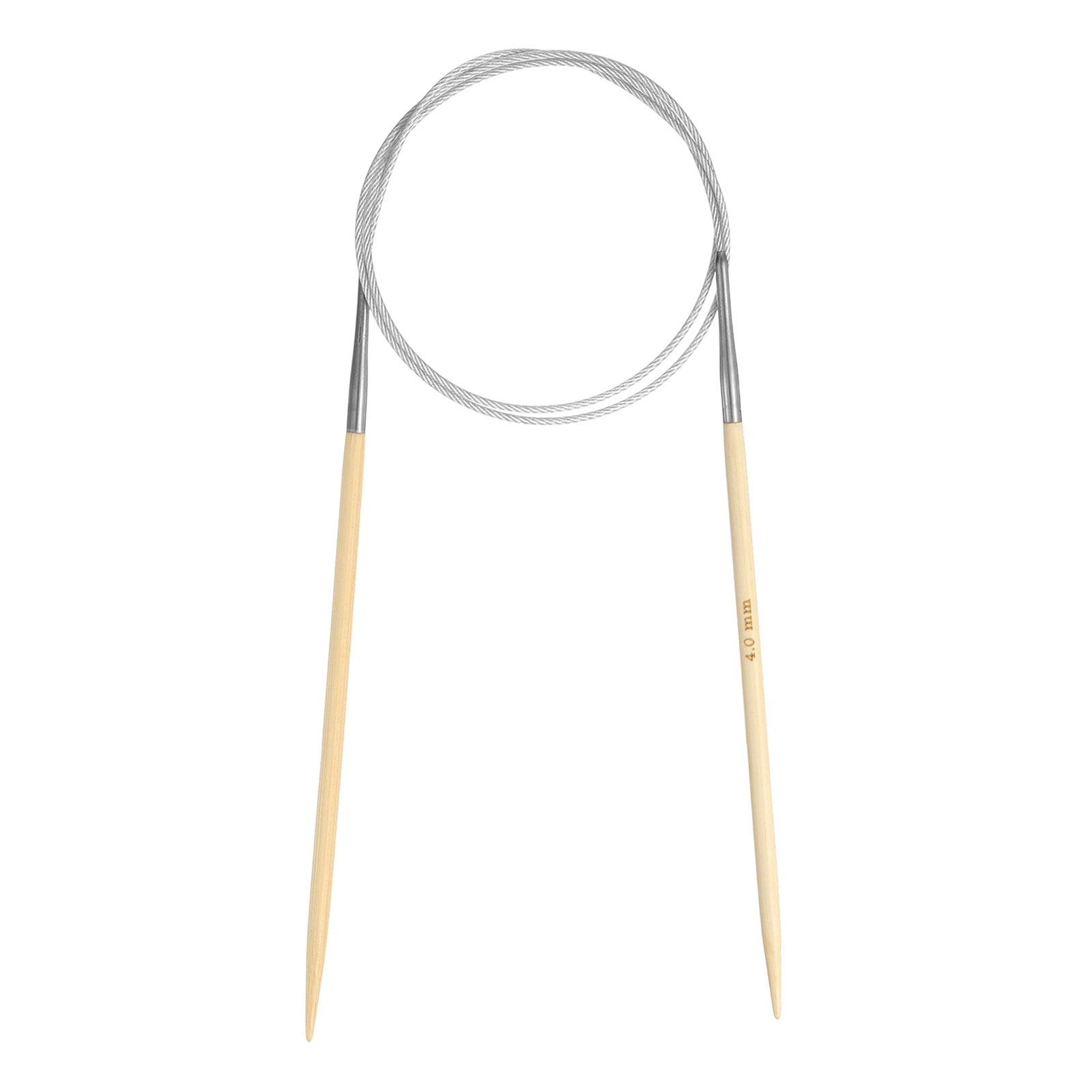 Uxcell Size US 6 (4mm) Bamboo Steel Cable Circular Knitting Needle 32 ...