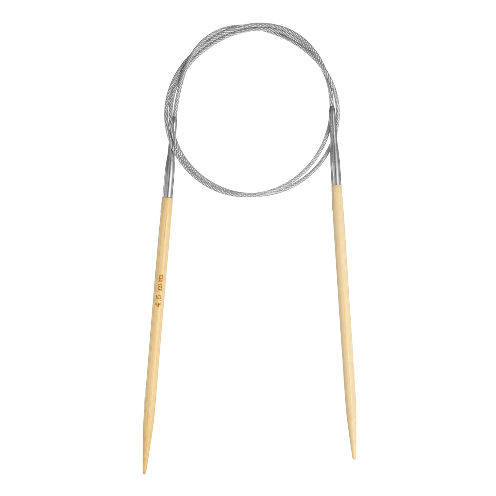 Uxcell Size US 7 (4.5mm) Bamboo Steel Cable Circular Knitting Needle 32 ...