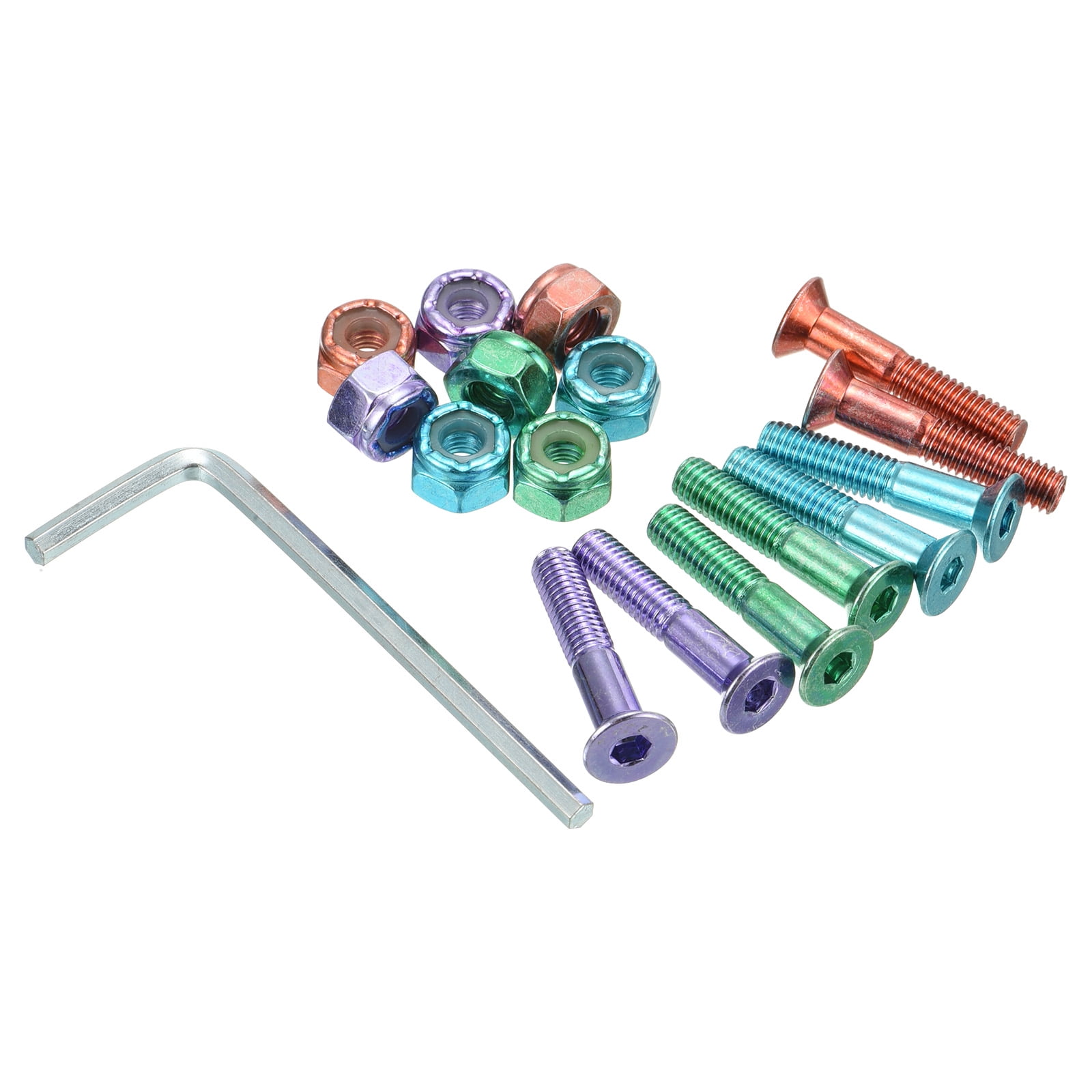 Uxcell Skateboard Hardware Kit 1" Mounting Screws Hex Head Bolts Nuts ...